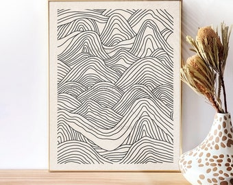 Geometric Minimalist Art Line Art Poster Line Drawing Print Line Art Modern Art Minimal Poster ...