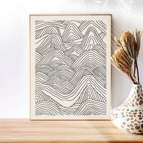 Organic Minimalist Art Line Art Poster Line Drawing Print Line - Etsy