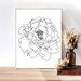 Peony Line Art Minimalist Art Line Art Poster Line Drawing | Etsy