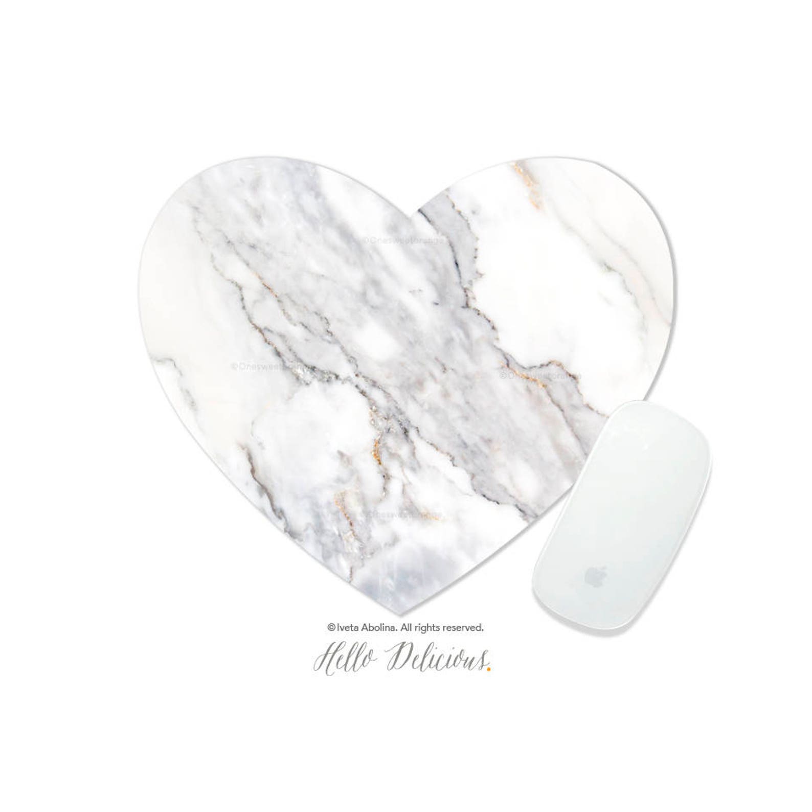 Mouse Pad White Marble Mouse Pad Marble Mouse Pad Office Mouse - Etsy