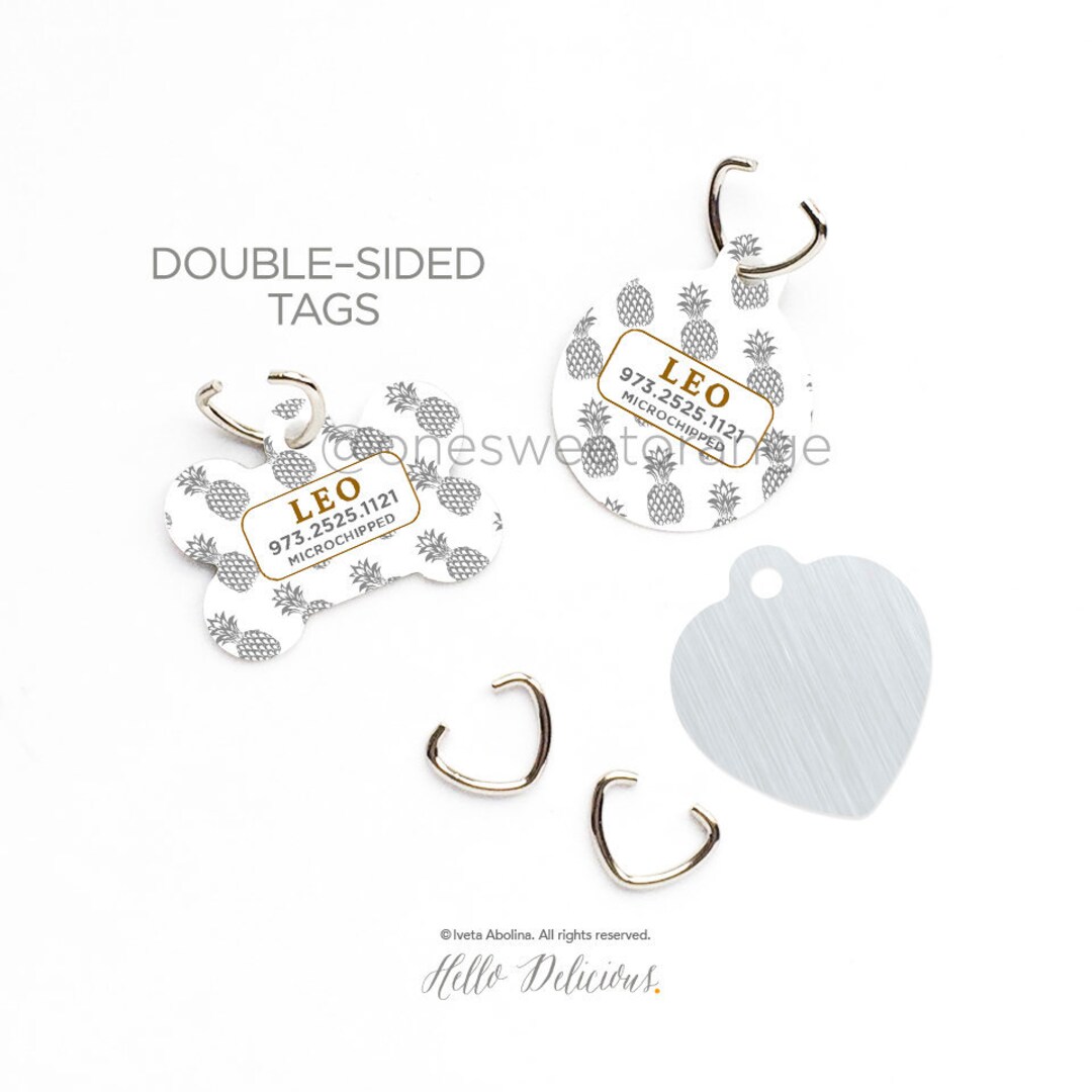 Pineapple Dog Tag Collar Tag Dog Tags for Dogs Dog ID Tag Dog Tag Cat ...