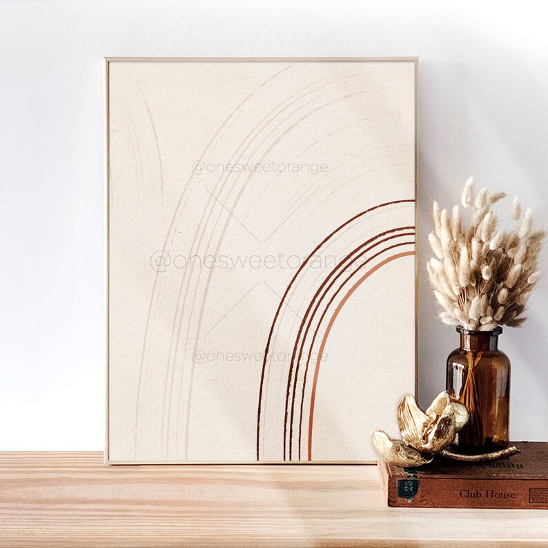 Mid-century Faded Arches Art Minimalist Line Art Terra Arches - Etsy