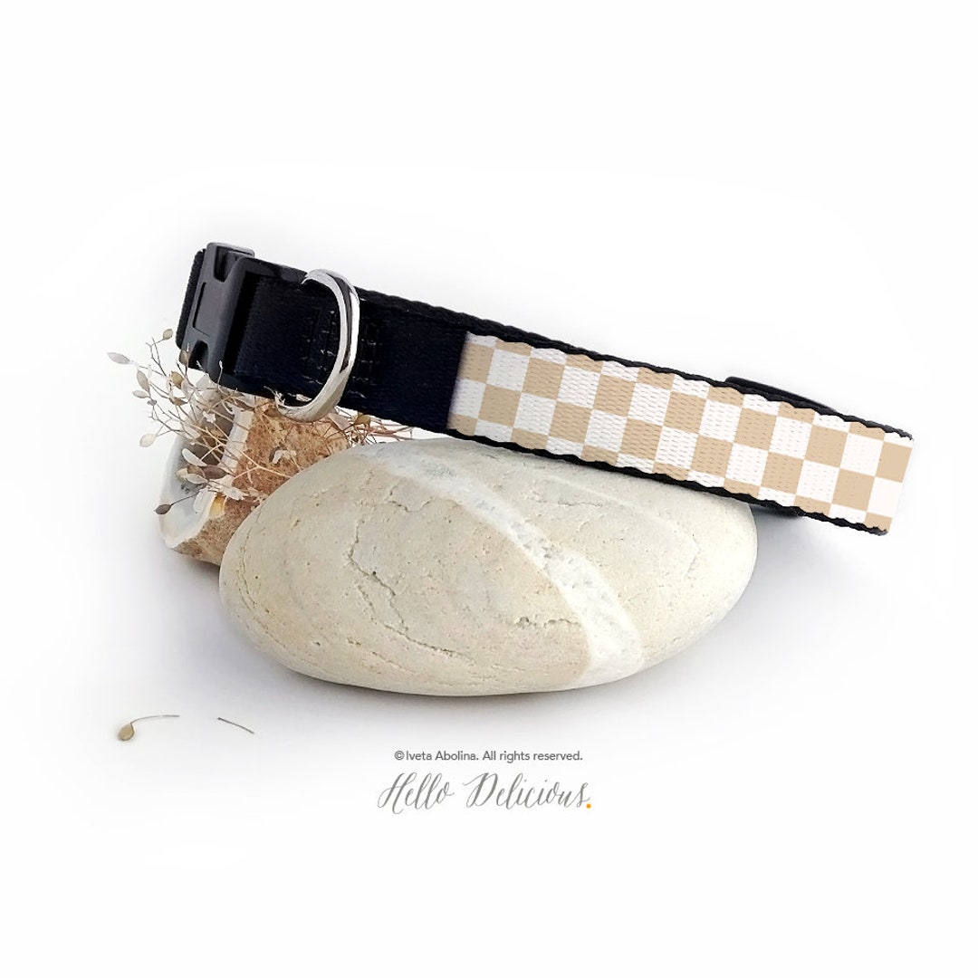 Checker Collar Check Pet Leash Personalized Small Dog Collar Modern ...