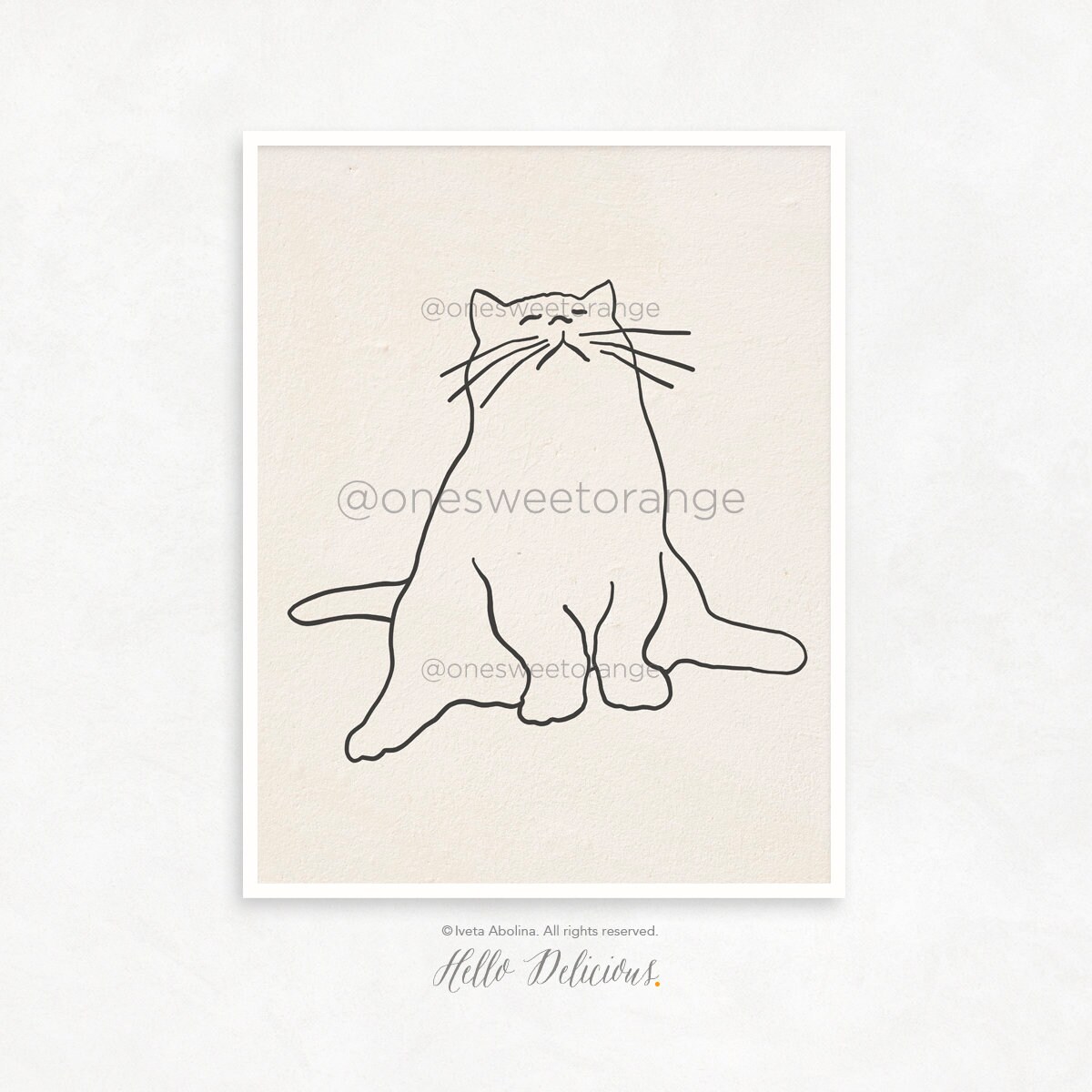 Cat Minimalist Art Line Art Poster Cat Line Drawing Print Line | Etsy