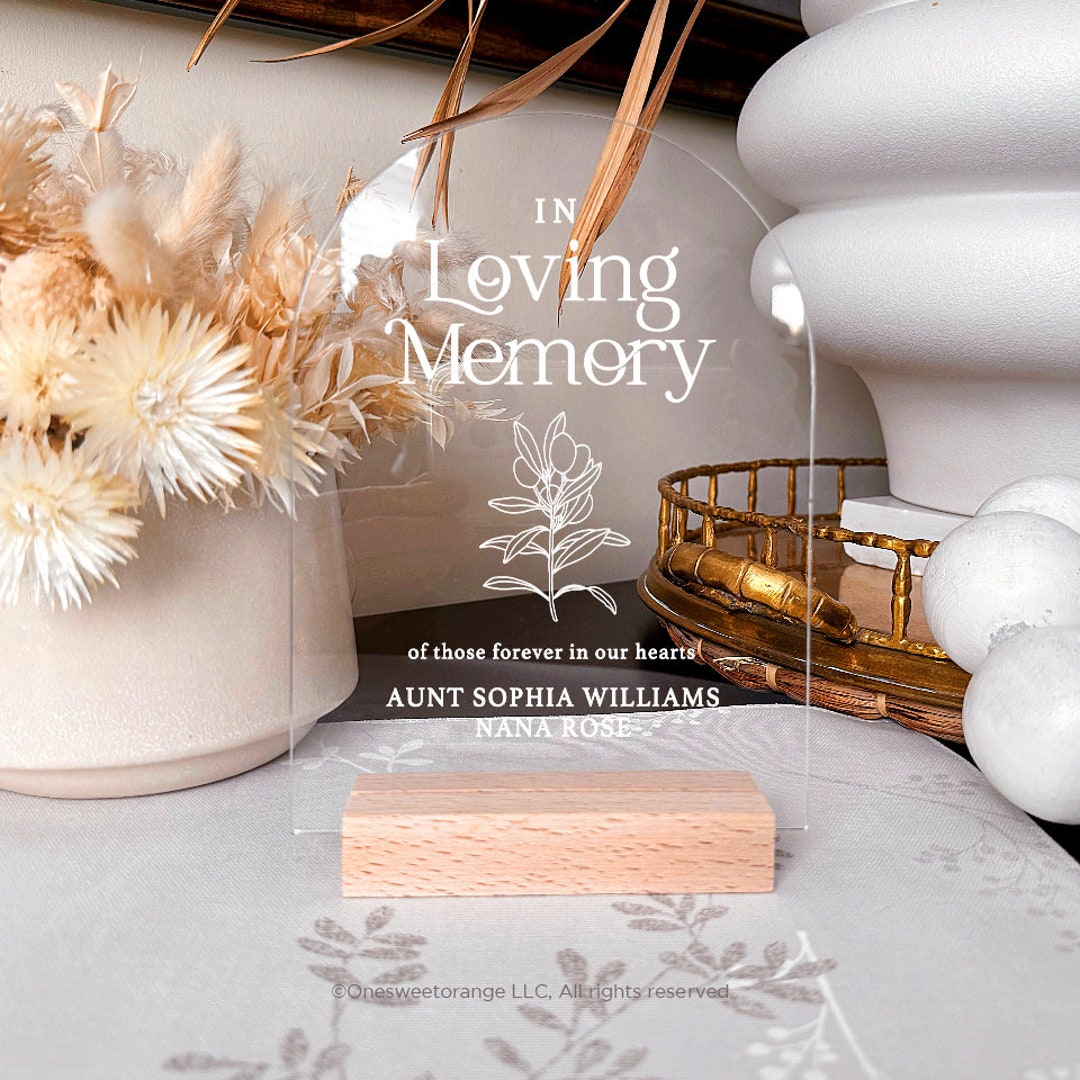 In Loving Memory Wedding Table Sign Custom in Memory Acrylic Wedding ...