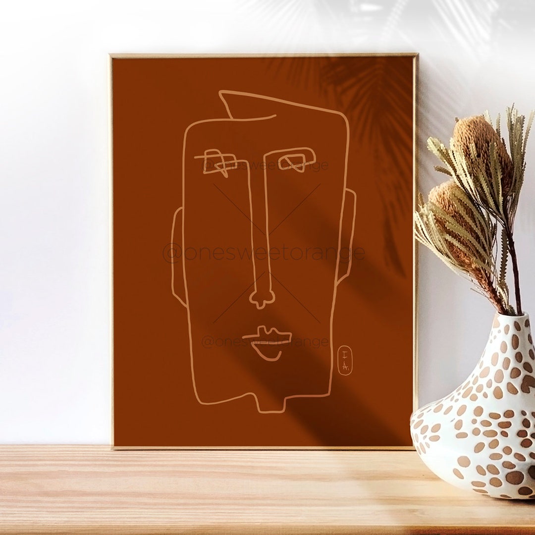 Face Study Line Art Art Minimalist Line Art Face Wall Art Poster Face ...