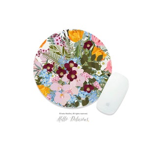 Mouse Pad Spring Summer Mouse Pad Floral Mouse Pad Office Mouse Pad ...