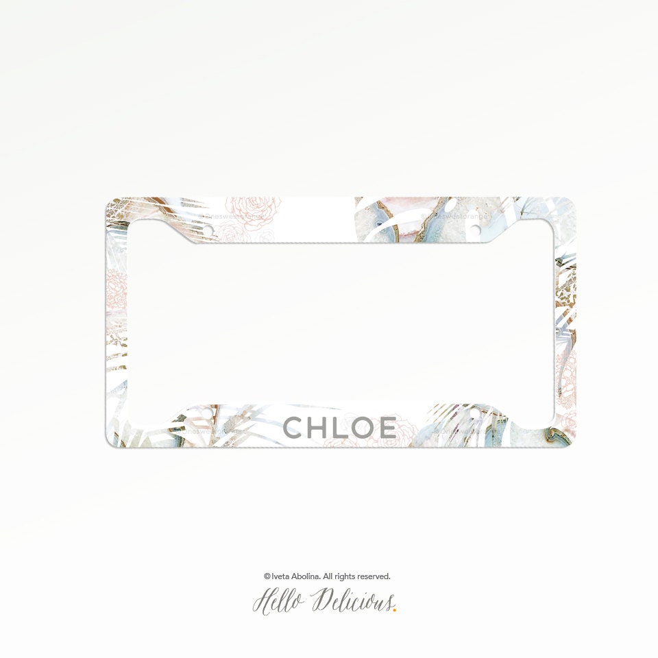Personalized Car License Plate, Monogrammed License Plate Frame, Floral ...