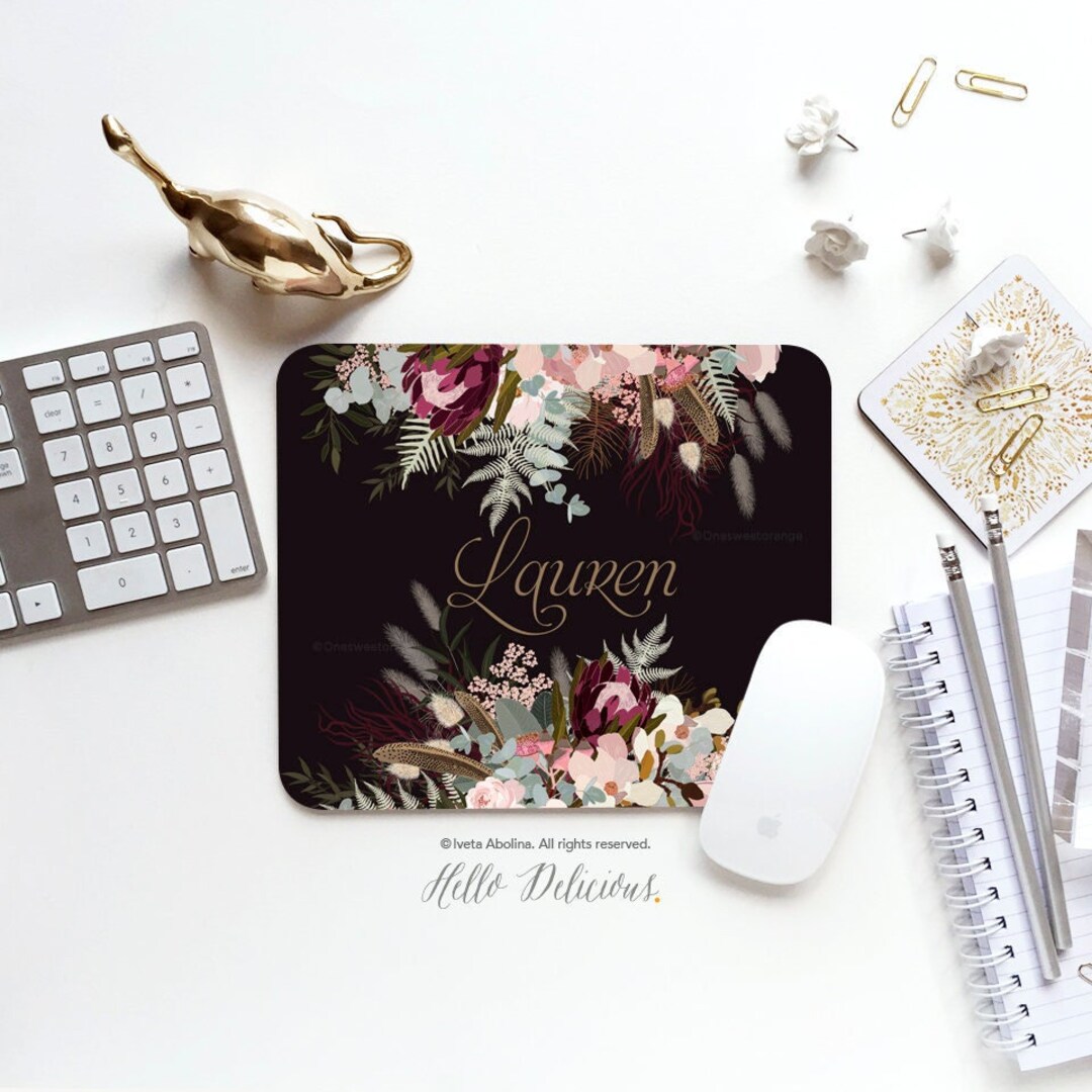 Mouse Pad Spring Magnolia Mouse Pad Floral Mouse Pad Office Mouse Pad ...