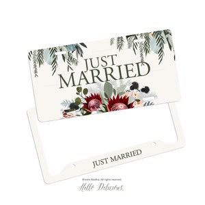 Just Married Personalized Car License Plate Newlyweds License Plate ...