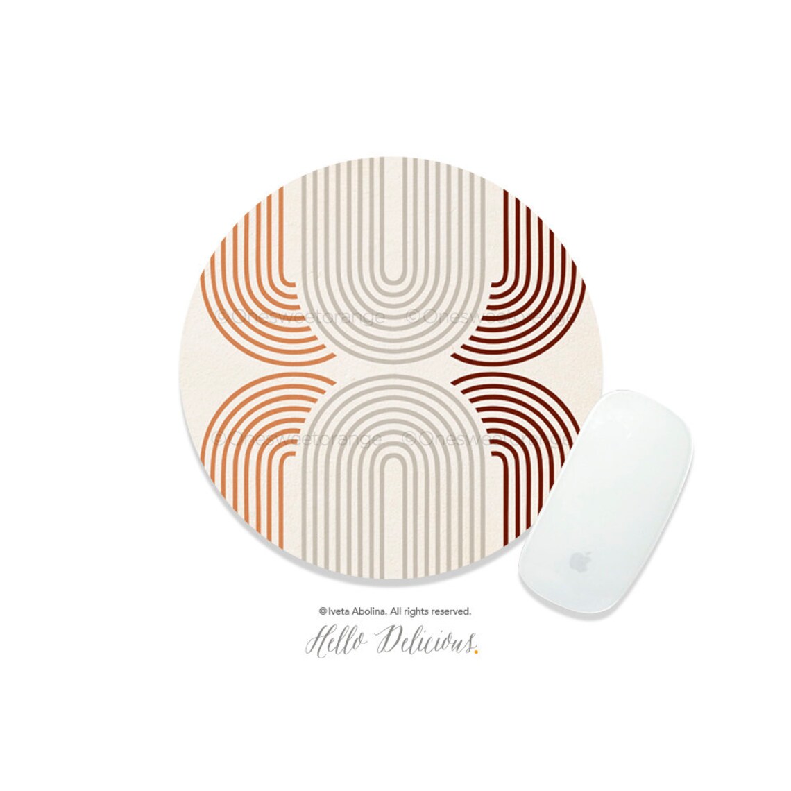 Mid Century Arches Line Art Mouse Pad Terra Minimalist Mouse - Etsy