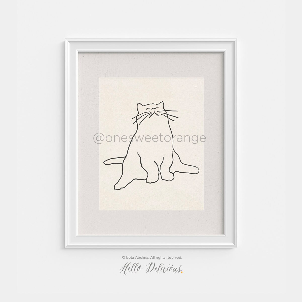 Cat Minimalist Art Line Art Poster Cat Line Drawing Print Line | Etsy