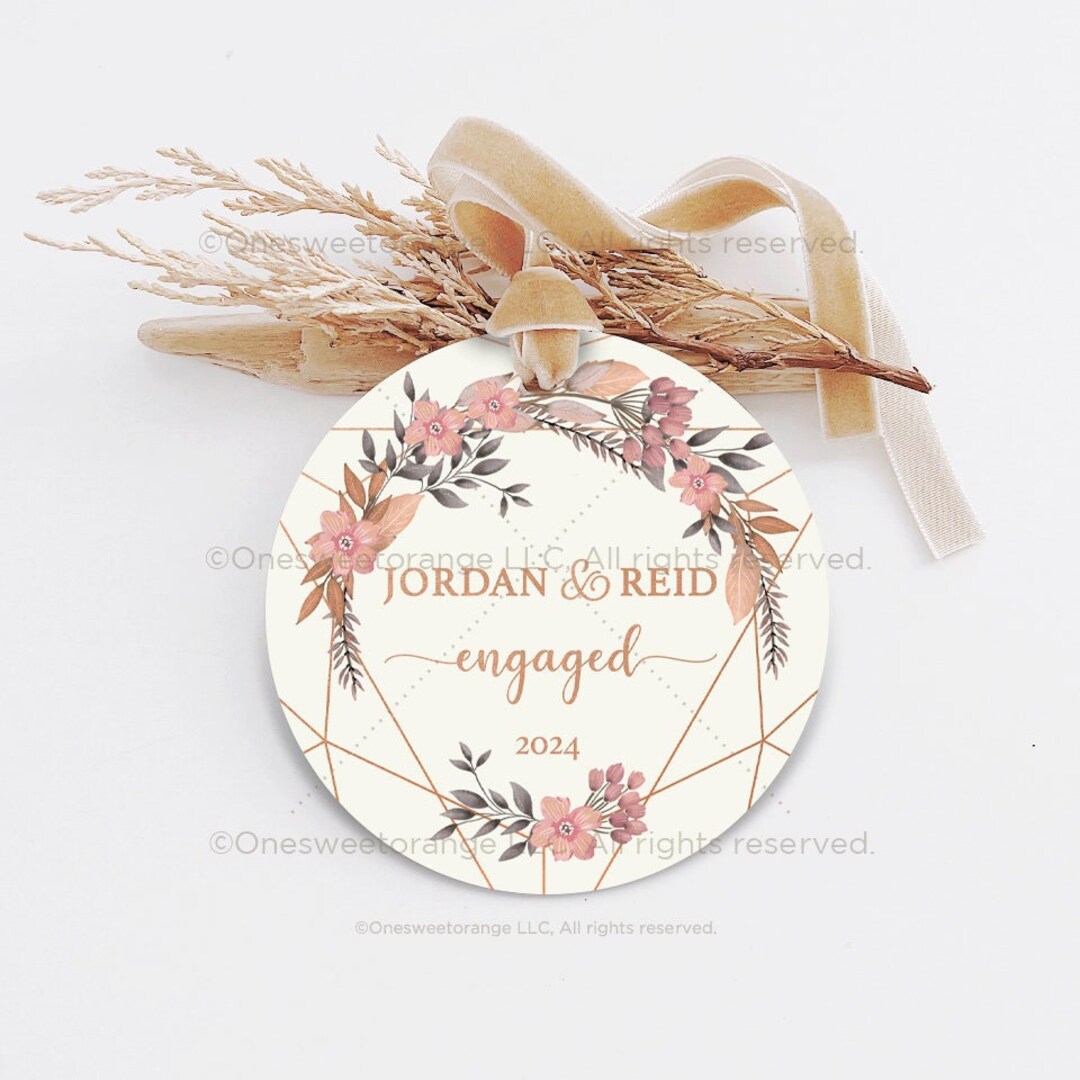 Engagement Ornament Engagement Party Gift Personalized Engagement Gift ...