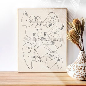 Sloth Wall Art Minimalist Art Sloth Line Art Poster Sloth Line Drawing ...