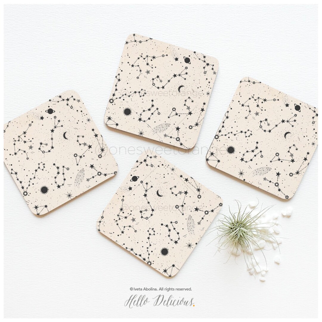 Star Constellation Coaster Set of 4 Moon Coasters Star Constellation ...