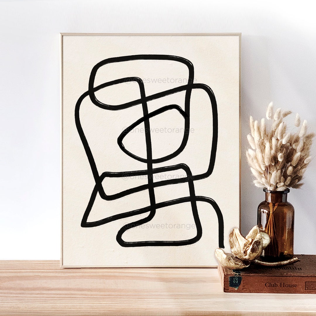 Organic Minimalist Art Line Art Poster Line Drawing Print Line Art ...