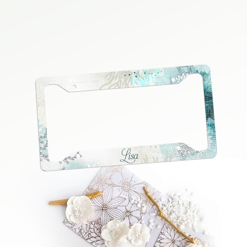 Floral Car License Plate Monogrammed License Plate Frame | Etsy