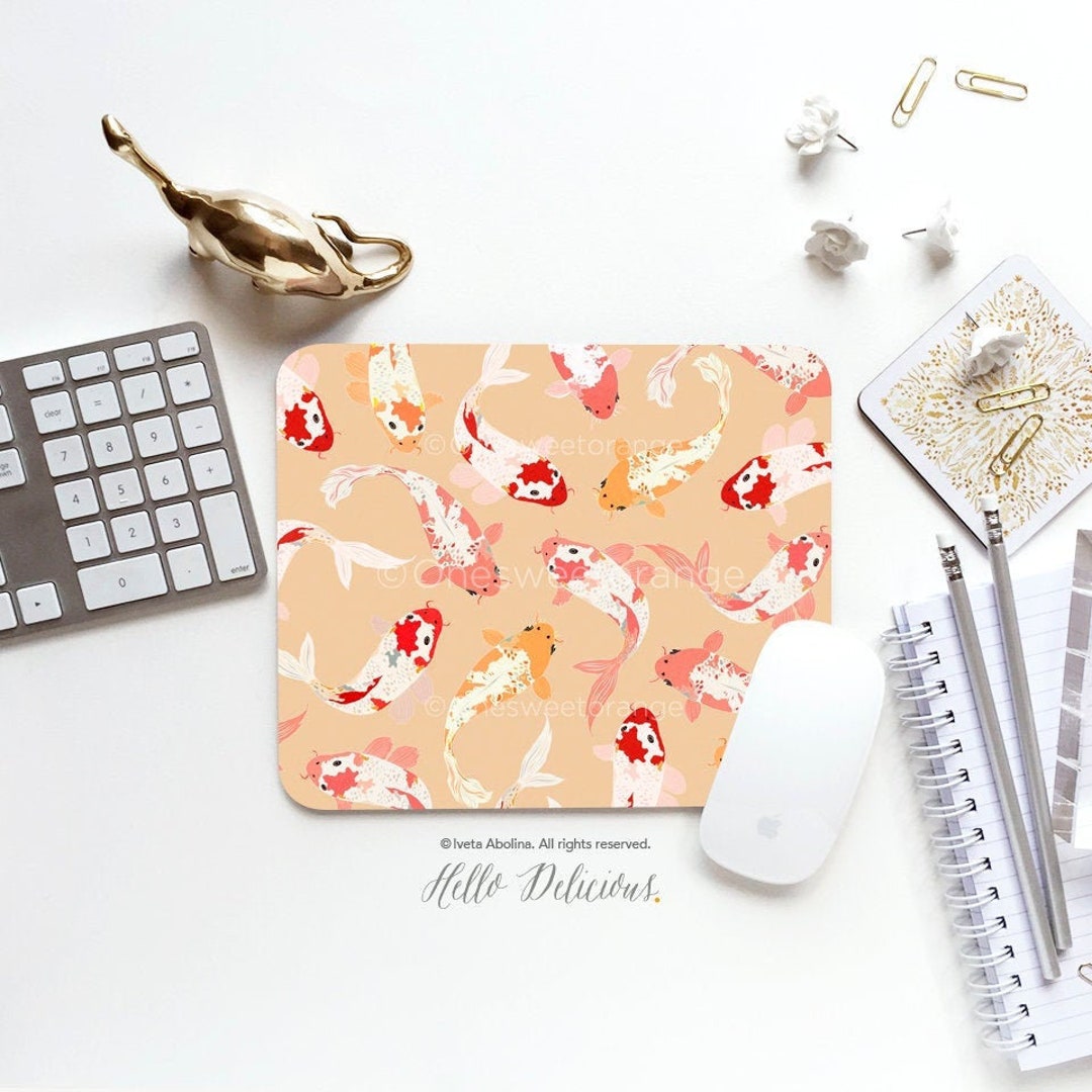Mouse Pad Coral Koi Fish Mouse Pad Mouse Pad Office Mouse Pad - Etsy