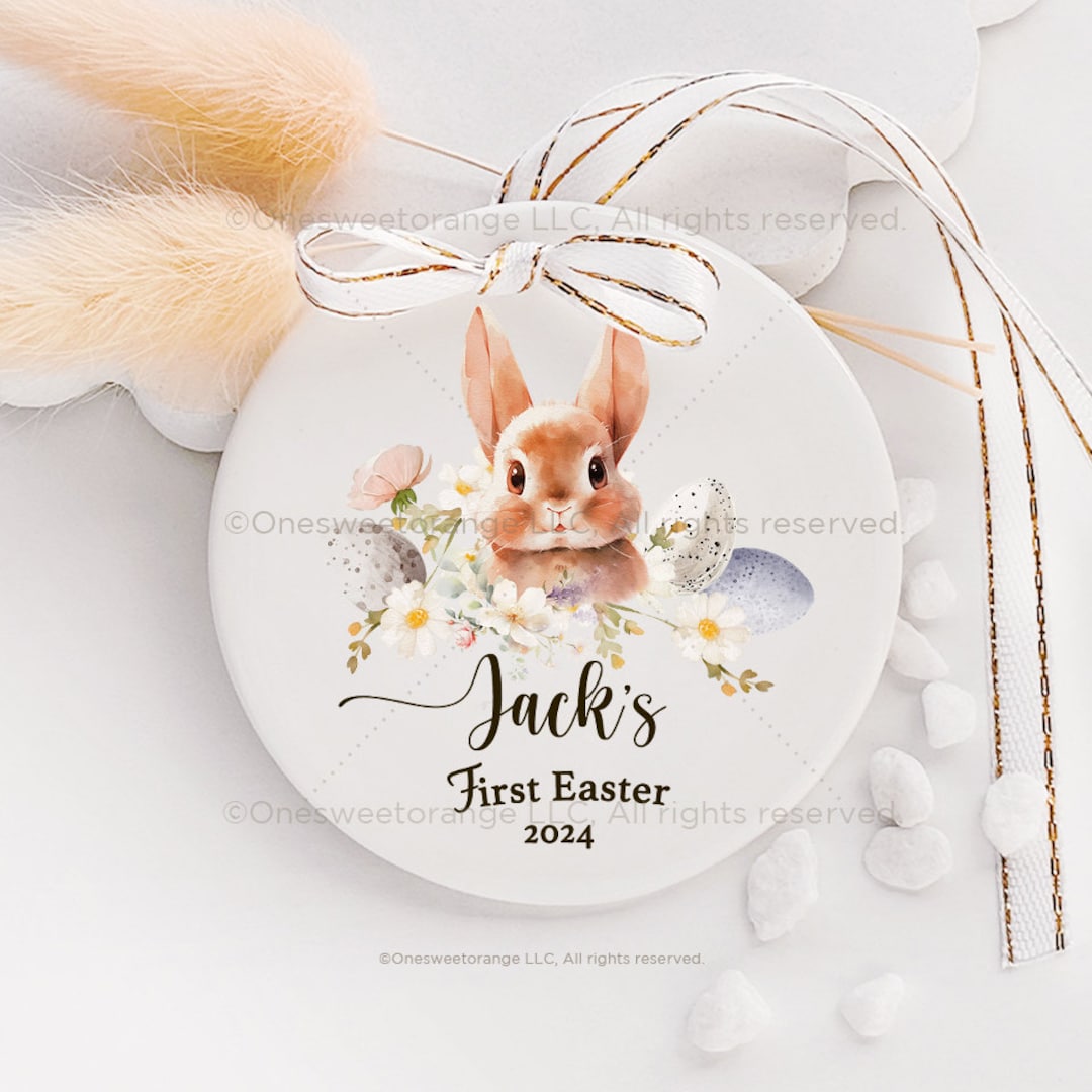 Porcelain Personalized Baby's First Easter Ornament Ceramic Easter ...