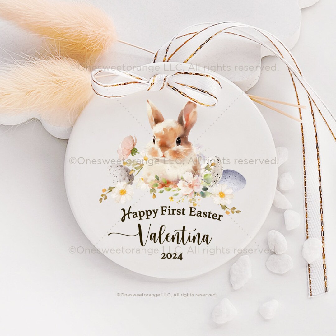Porcelain Personalized Baby's First Easter Ornament Ceramic Easter ...