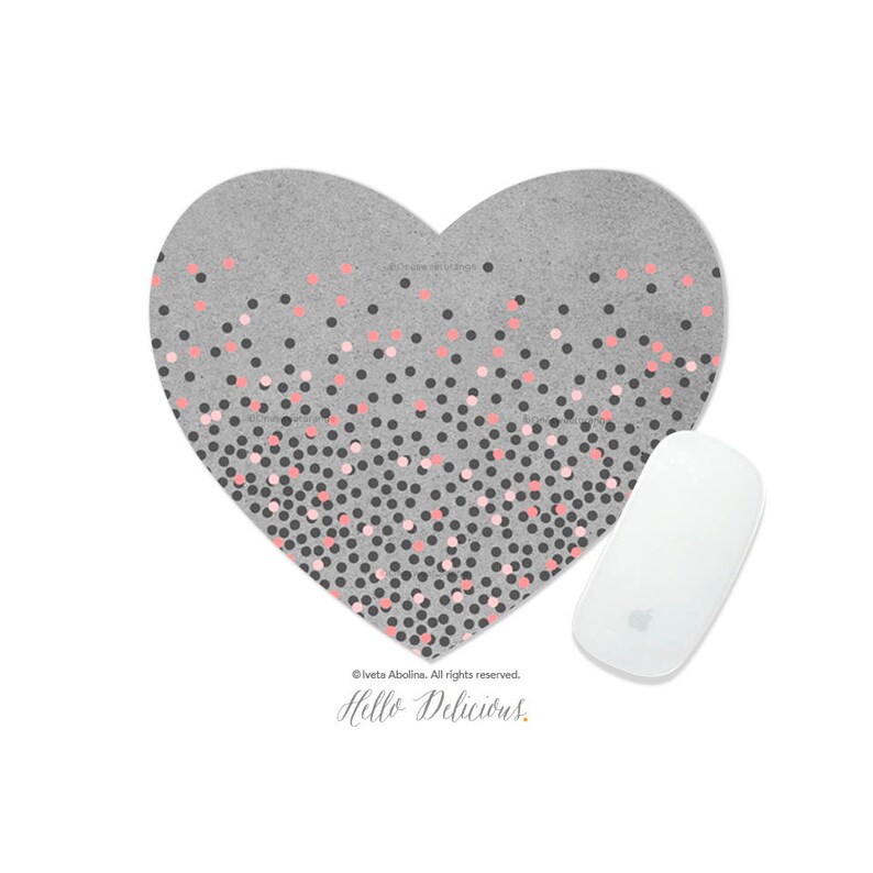 Mouse Pad Gray Polka Dots Mouse Pad Dotted Mouse Pad Office - Etsy
