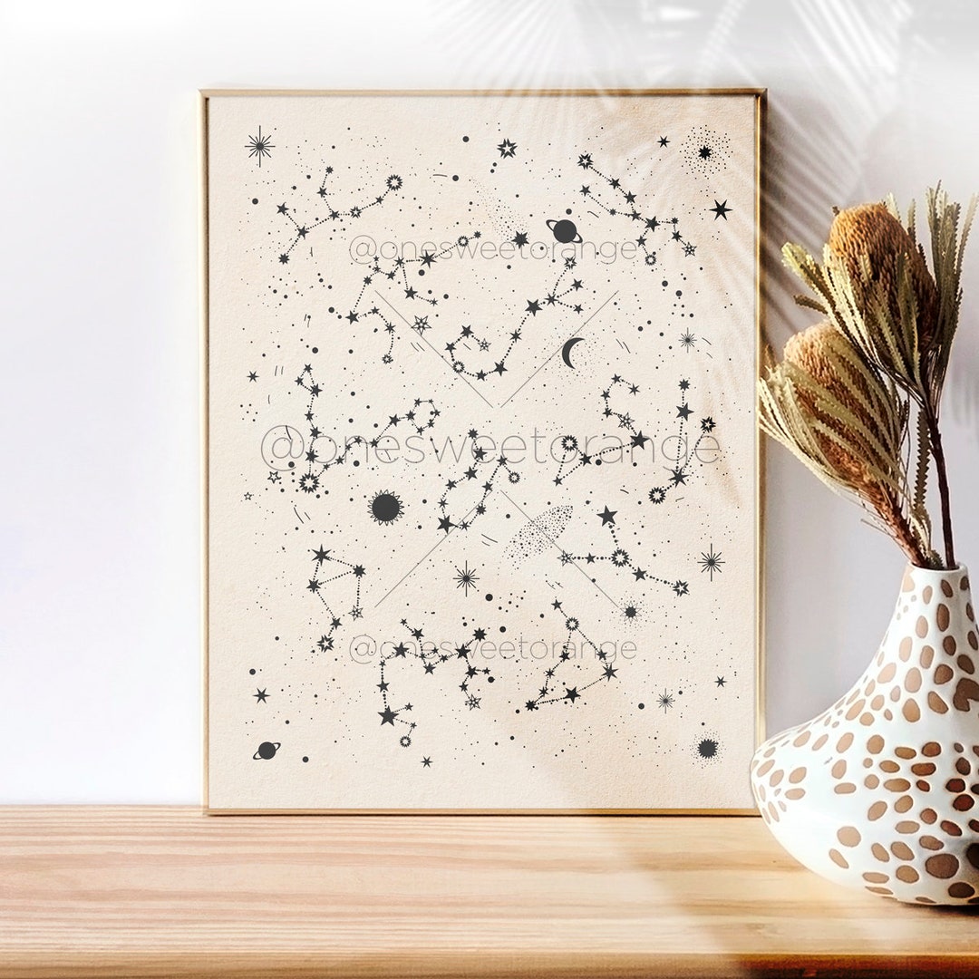 Star Constellations Wall Art Minimalist Art Line Art Poster Line ...