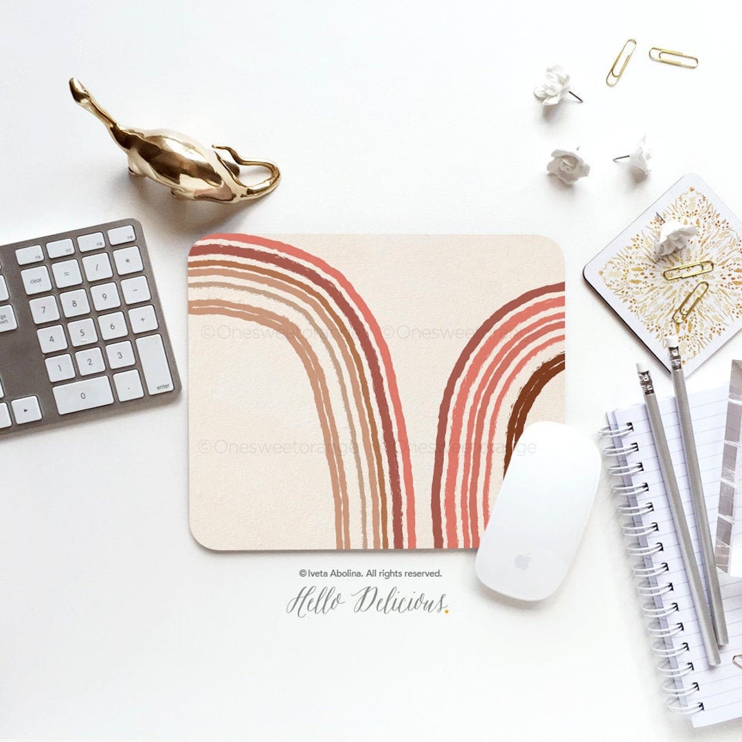 Arches Line Art Mouse Pad Terra Minimalist Mouse Pad Rainbow - Etsy