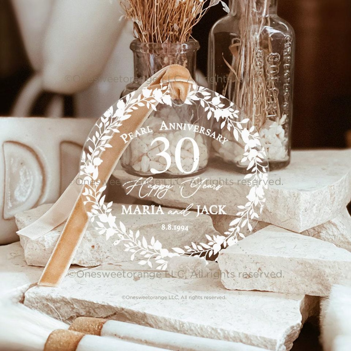 Pearl Anniversary Ornament 30th Wedding Anniversary Gift Christmas Gift ...