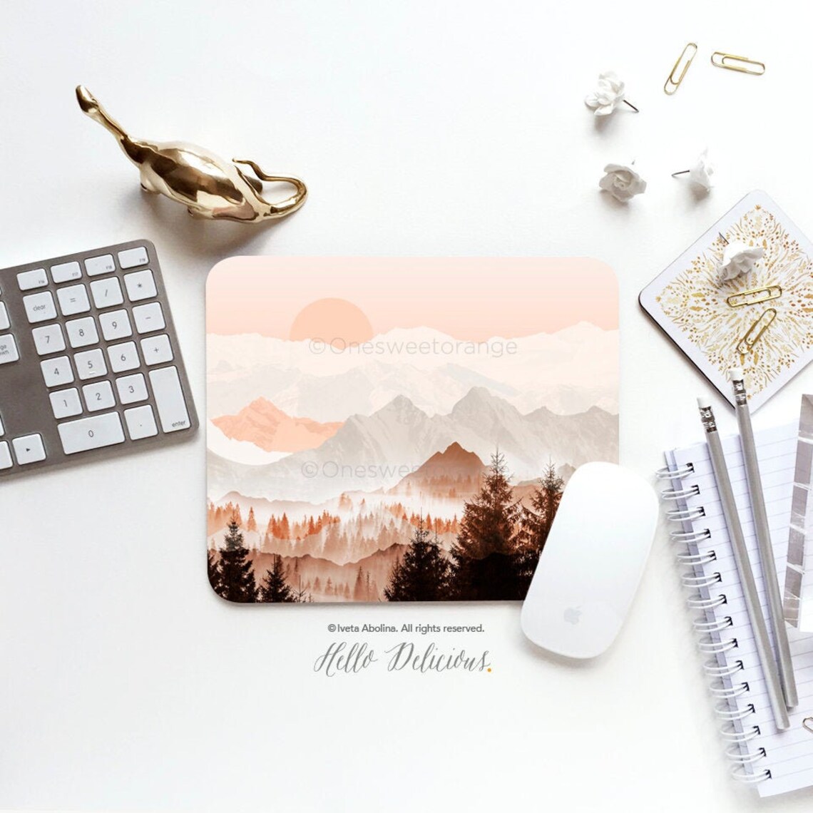 Mouse Pad Mountain Mouse Pad Forest Mouse Pad Office Mouse Pad - Etsy