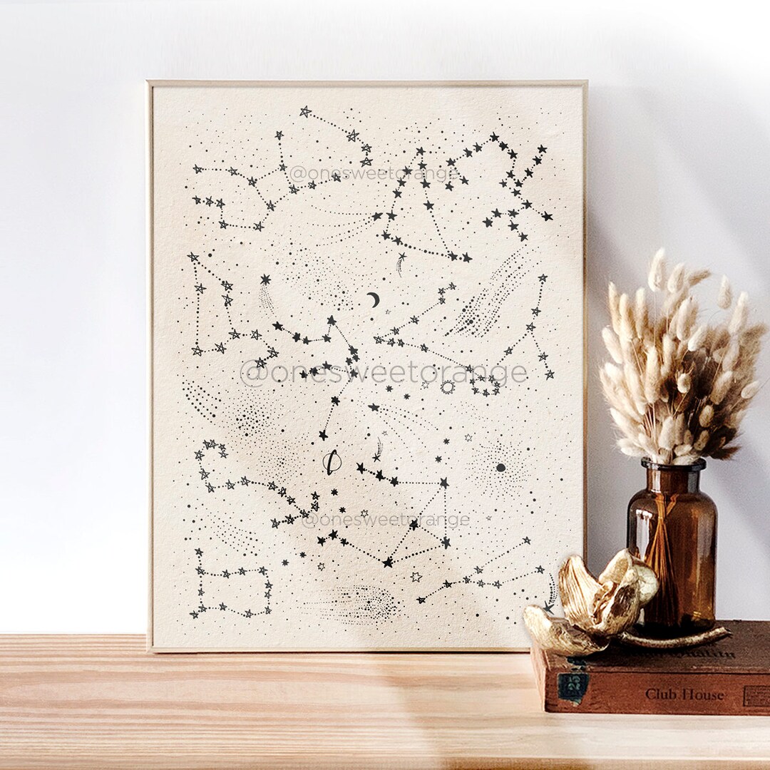 Star Constellations Wall Art Minimalist Art Line Art Poster Line ...