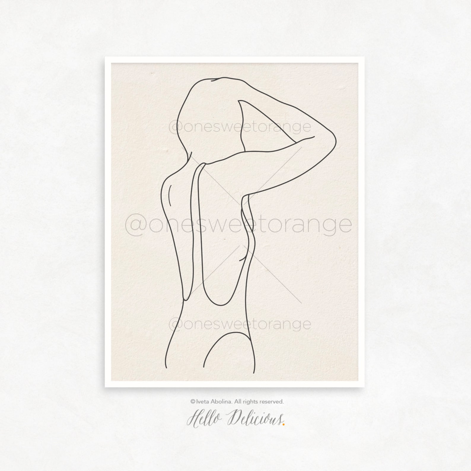 Model Minimalist Art Line Art Poster Line Drawing Print Line Art Modern ...