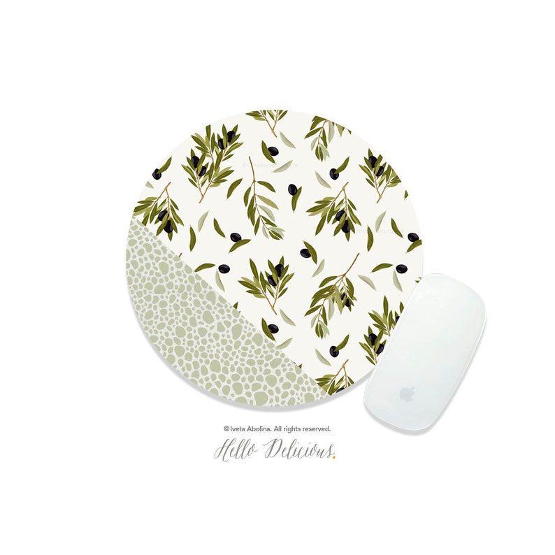 Mouse Pad Olive Mouse Pad Olive Stems Mouse Pad Office Mouse - Etsy