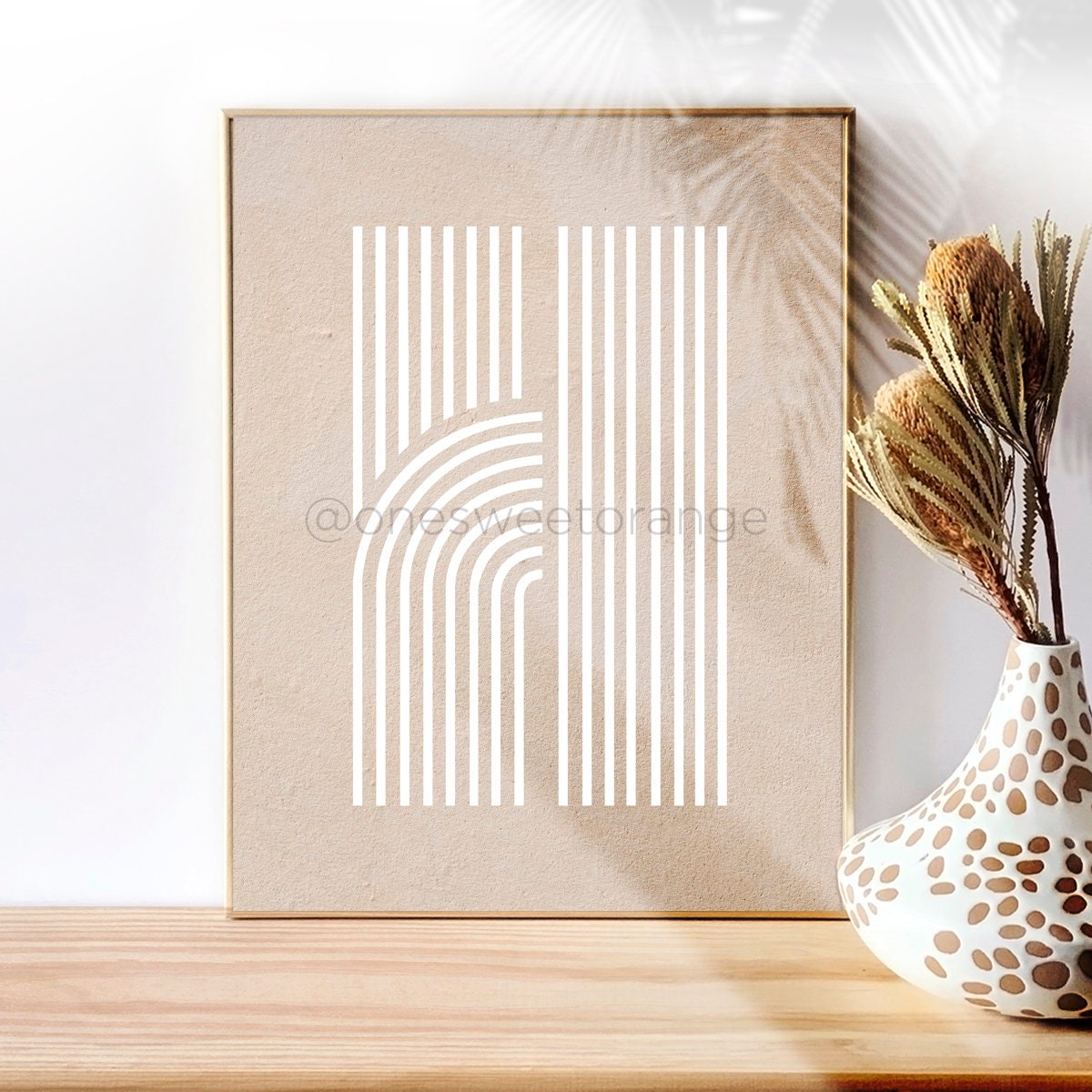 Initial Mid-century Art Personalized Minimalist Line Art Wall | Etsy