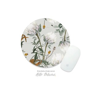 Mouse Pad White Protea Mouse Pad Floral Mouse Pad Office Mouse Pad ...