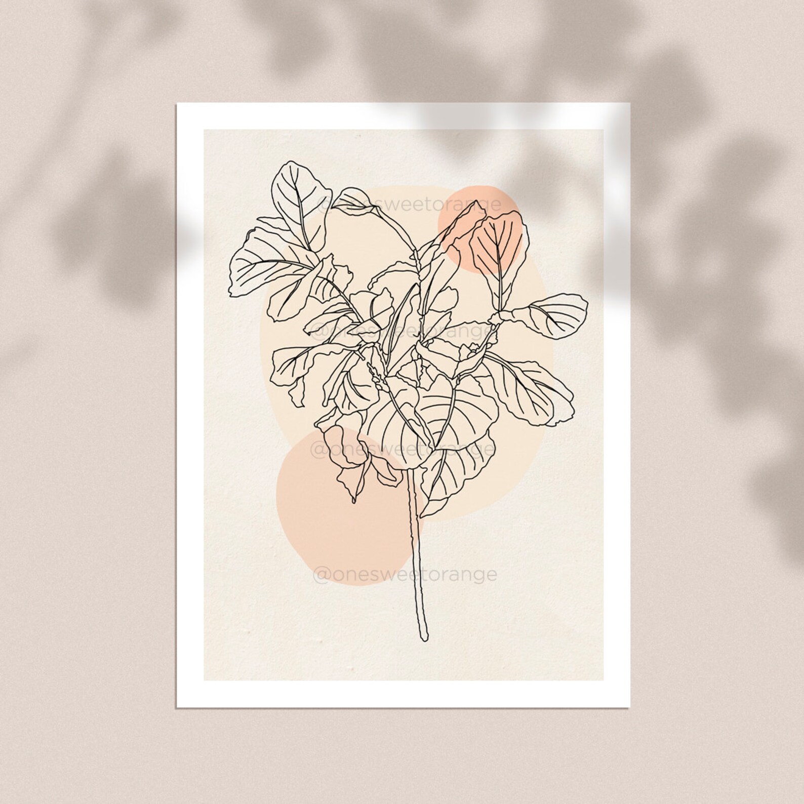 Line Art Print Fiddle Leaf Fig Tree Line Art Poster Line | Etsy