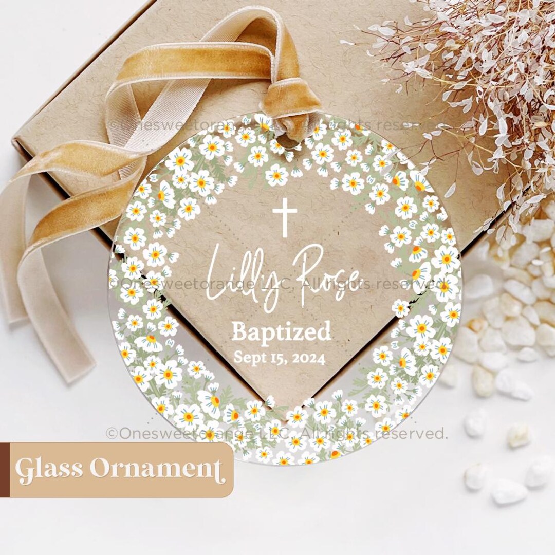 Glass Christening Keepsake Baptism Gift Personalized Cross Acrylic ...
