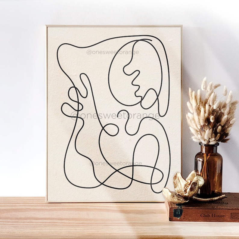 Wall Art Minimalist Art Line Art Poster Line Drawing Print Line Art ...