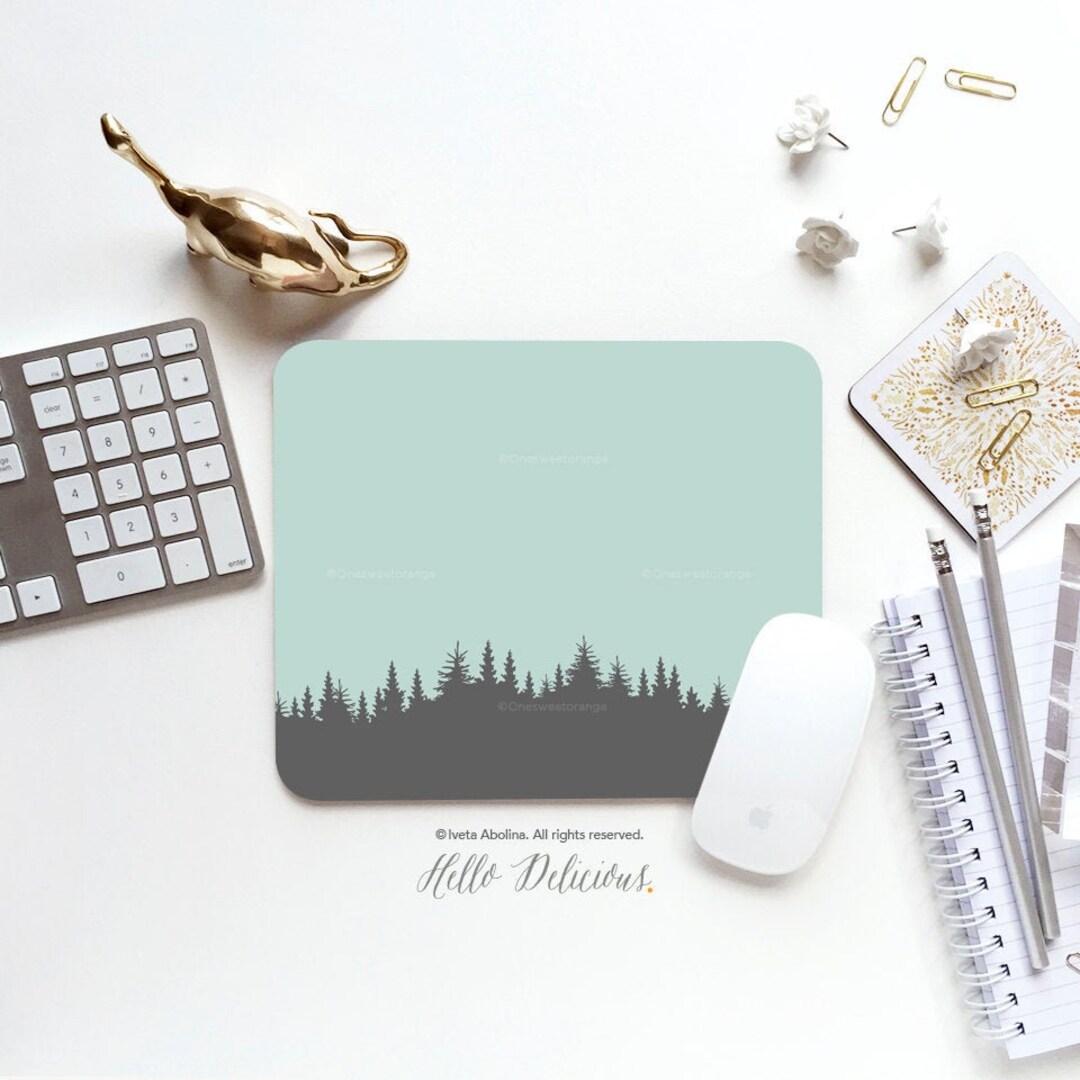 Mouse Pad Mint Forest Mouse Pad Trees Mouse Pad Office Mouse - Etsy