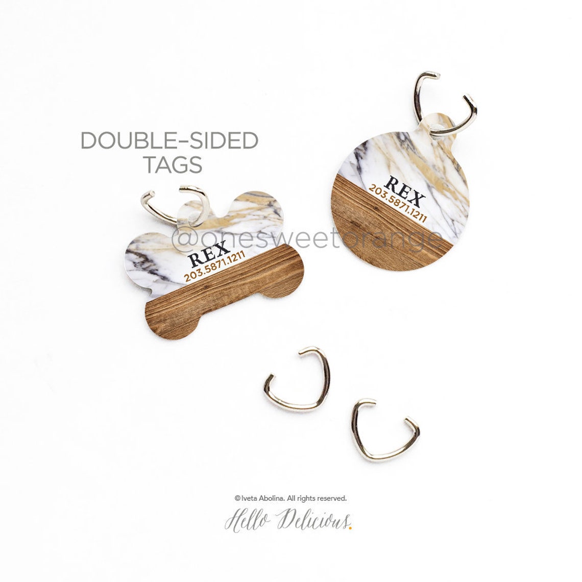 Double-sided Dog Tag Custom Pet Tag Personalized Dog Tag Wood - Etsy