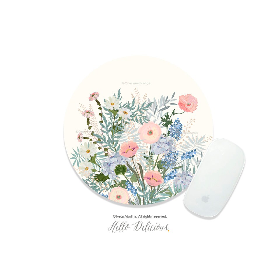 Mouse Pad Spring Floral Mouse Pad Floral Mouse Pad Office Mouse Pad ...
