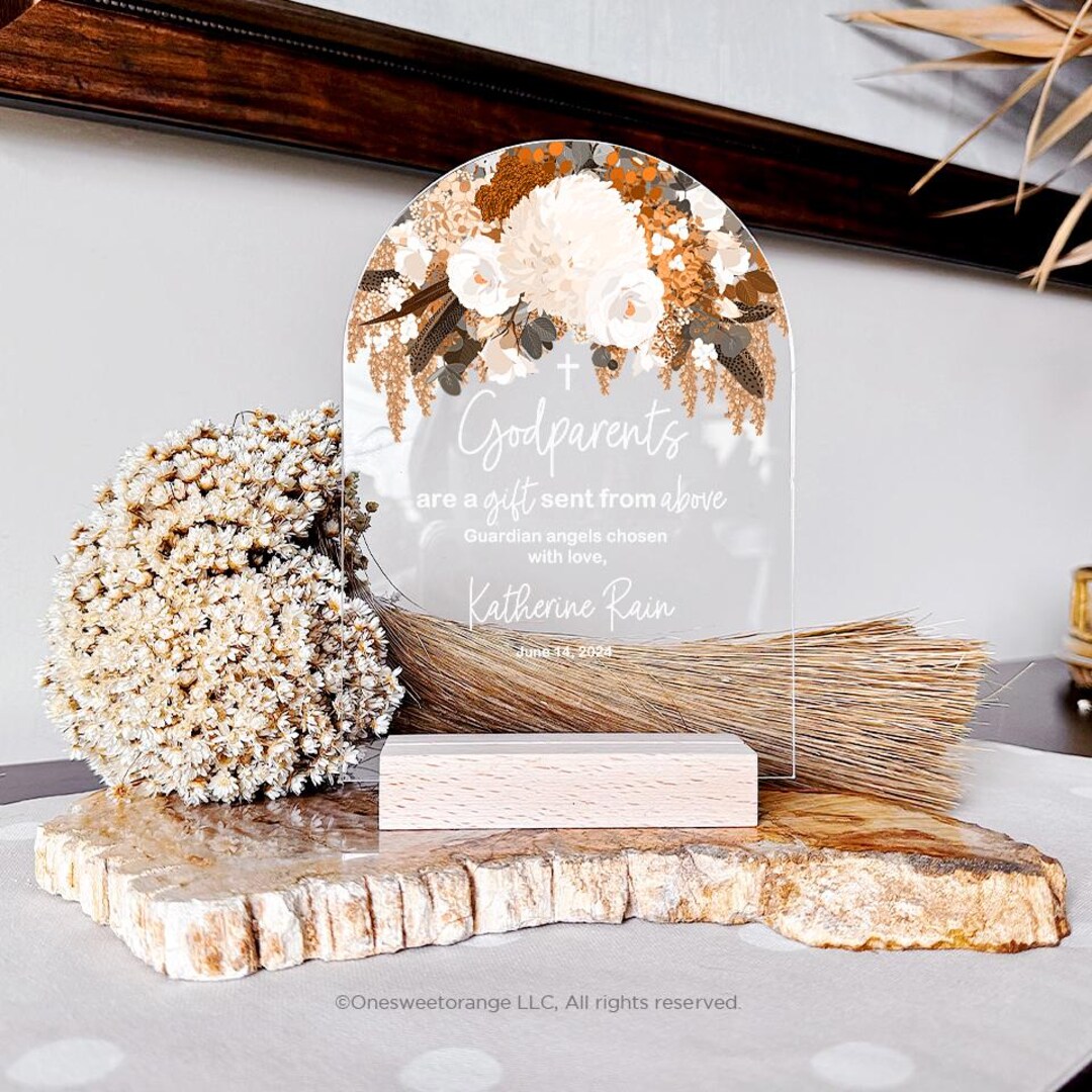 Personalized Stand for Godparents Acrylic Godparent Plaque From ...