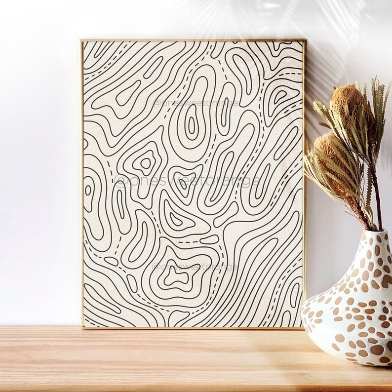 Contour Lines Minimalist Art Line Art Poster Line Drawing - Etsy