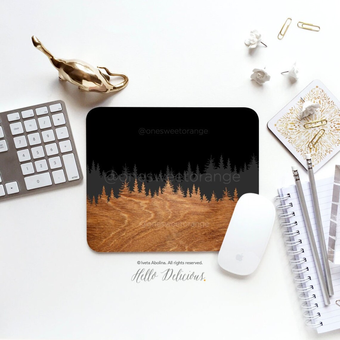 Forest Mouse Pad Christmas Gift Coworker Gift Round Christmas - Etsy