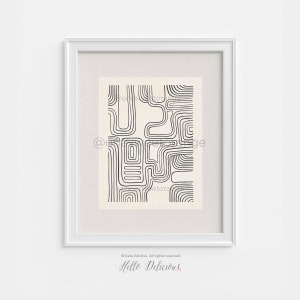 Geometric Minimalist Art Line Art Poster Line Drawing Print Line Art ...