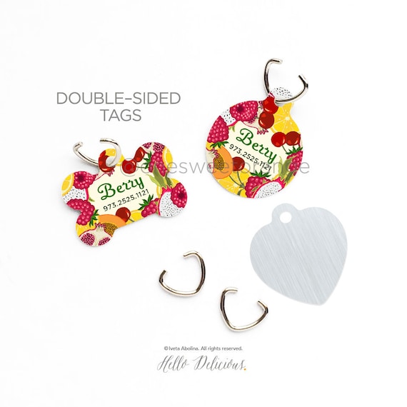 Dog Tag Fruit Lemon Collar Tag Cherry Cat Tags for Dogs Dog ID | Etsy