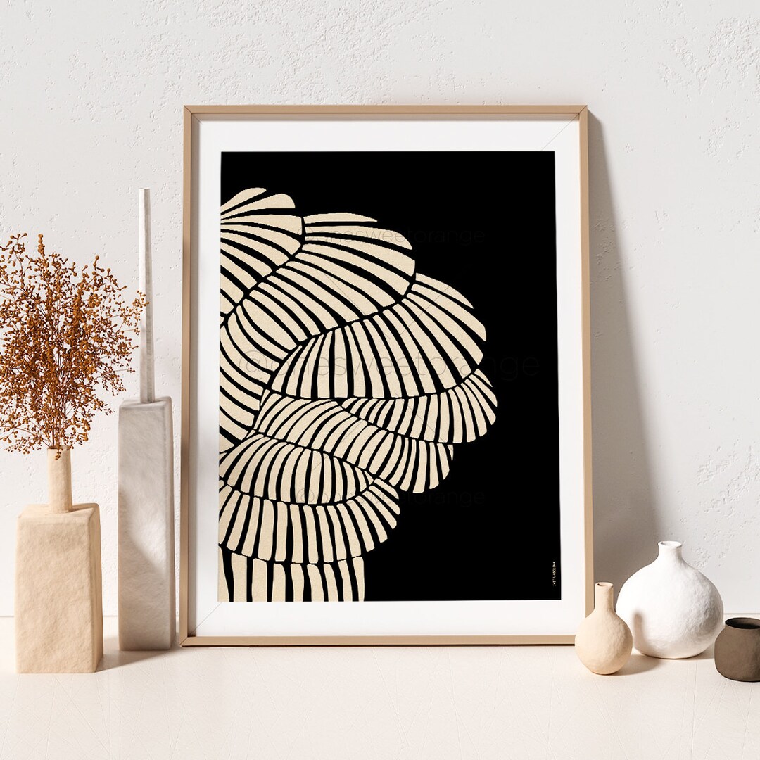 Modern Ruffles Minimalist Art Line Art Poster Line Drawing Print Modern ...