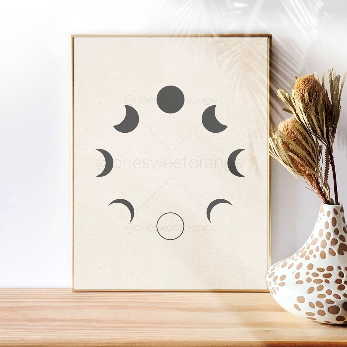 Moon Phases Art Moon Wall Art Poster Moon Drawing Print Line | Etsy
