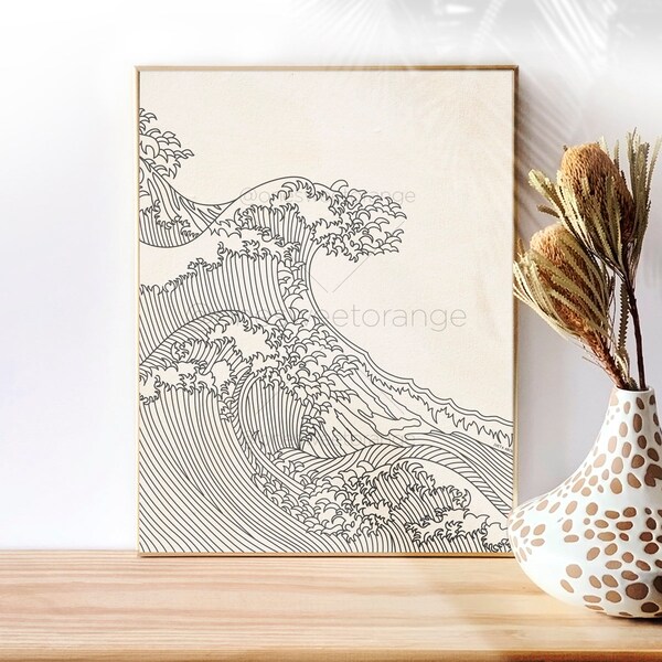 Wave Line Drawing - Etsy