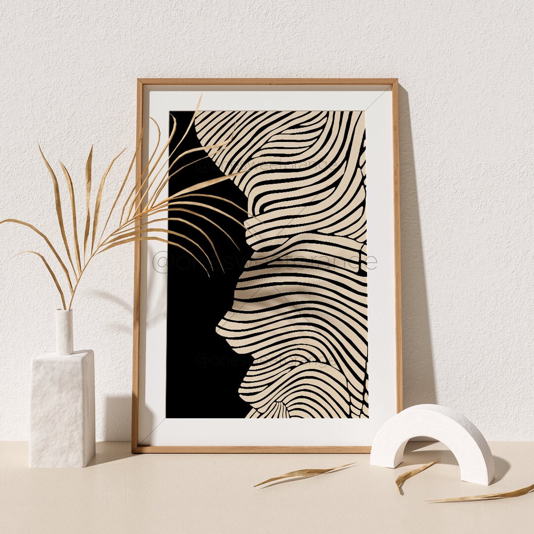 Modern Ruffles Minimalist Art Line Art Poster Line Drawing Print Modern ...