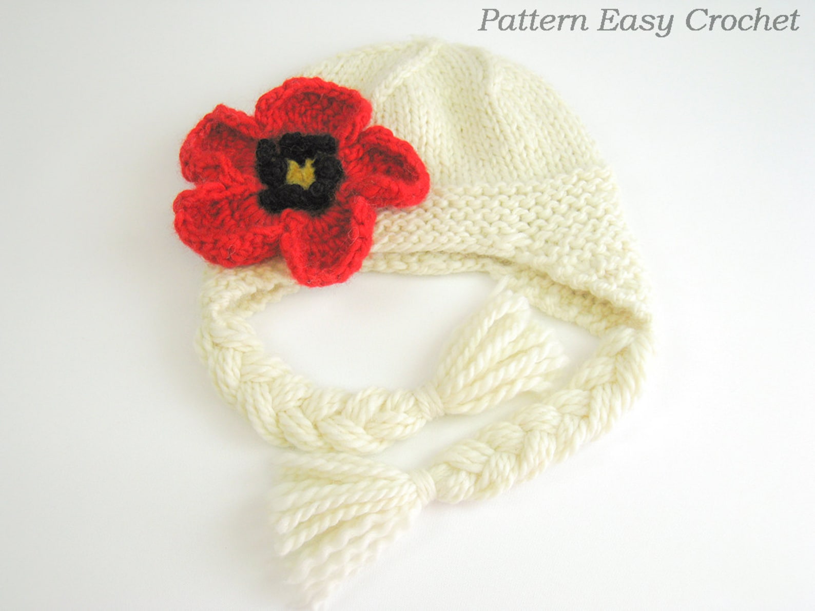 Knitting Pattern Hat With Flower in 6 Sizes From Newborn to - Etsy